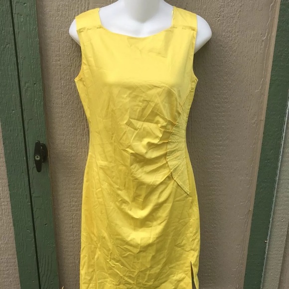 Hugo Boss | Dresses | Hugo Boss Yellow Sleeveless Dress Sz 2 | Poshmark